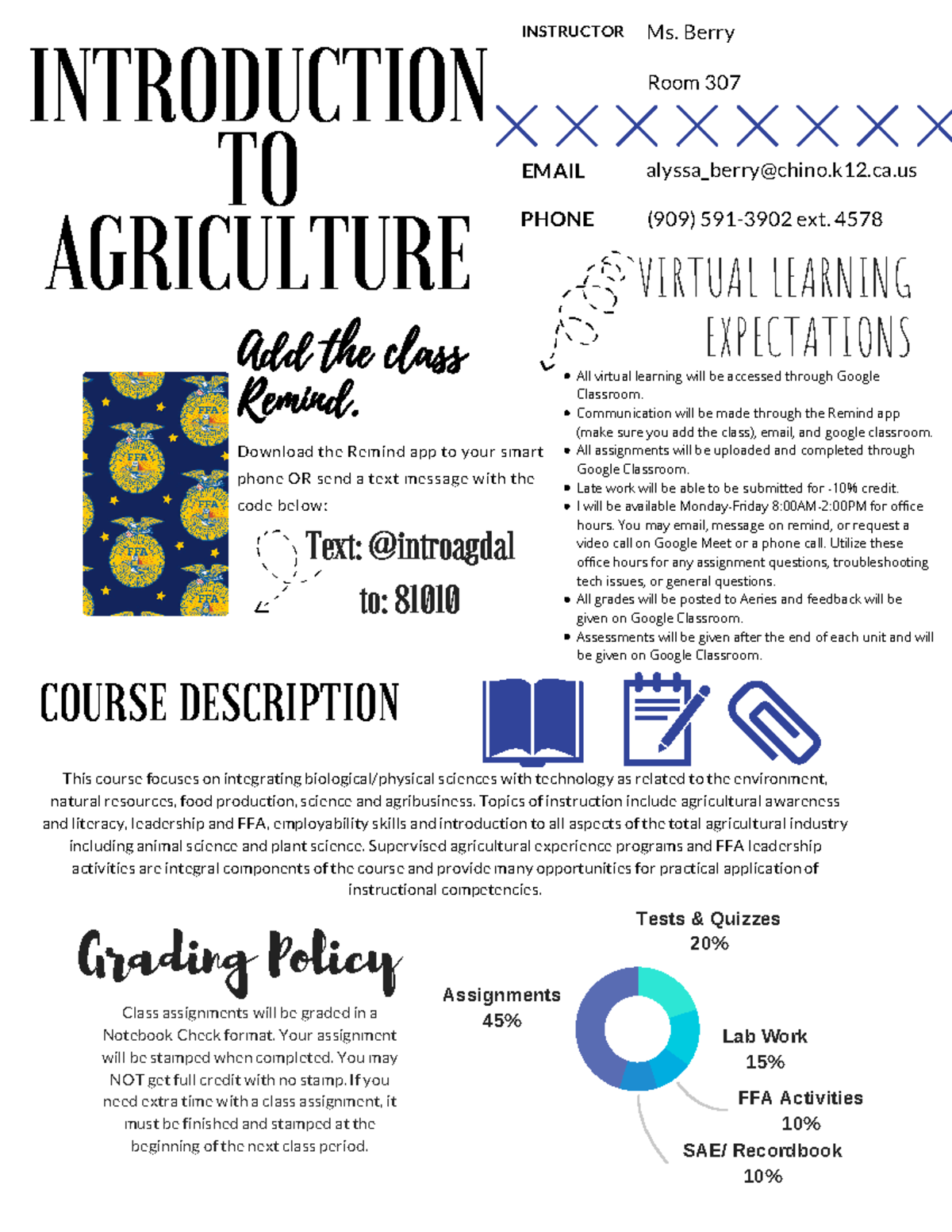 Introduction to Agriculture Syllabus - Virtual Learning - INTRODUCTION ...