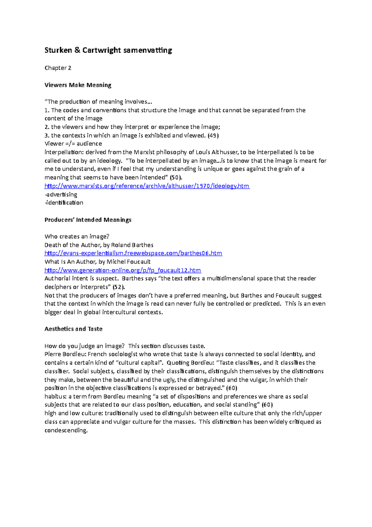 Samenvatting Practices of Looking - Sturken & Cartwright samenvatting ...