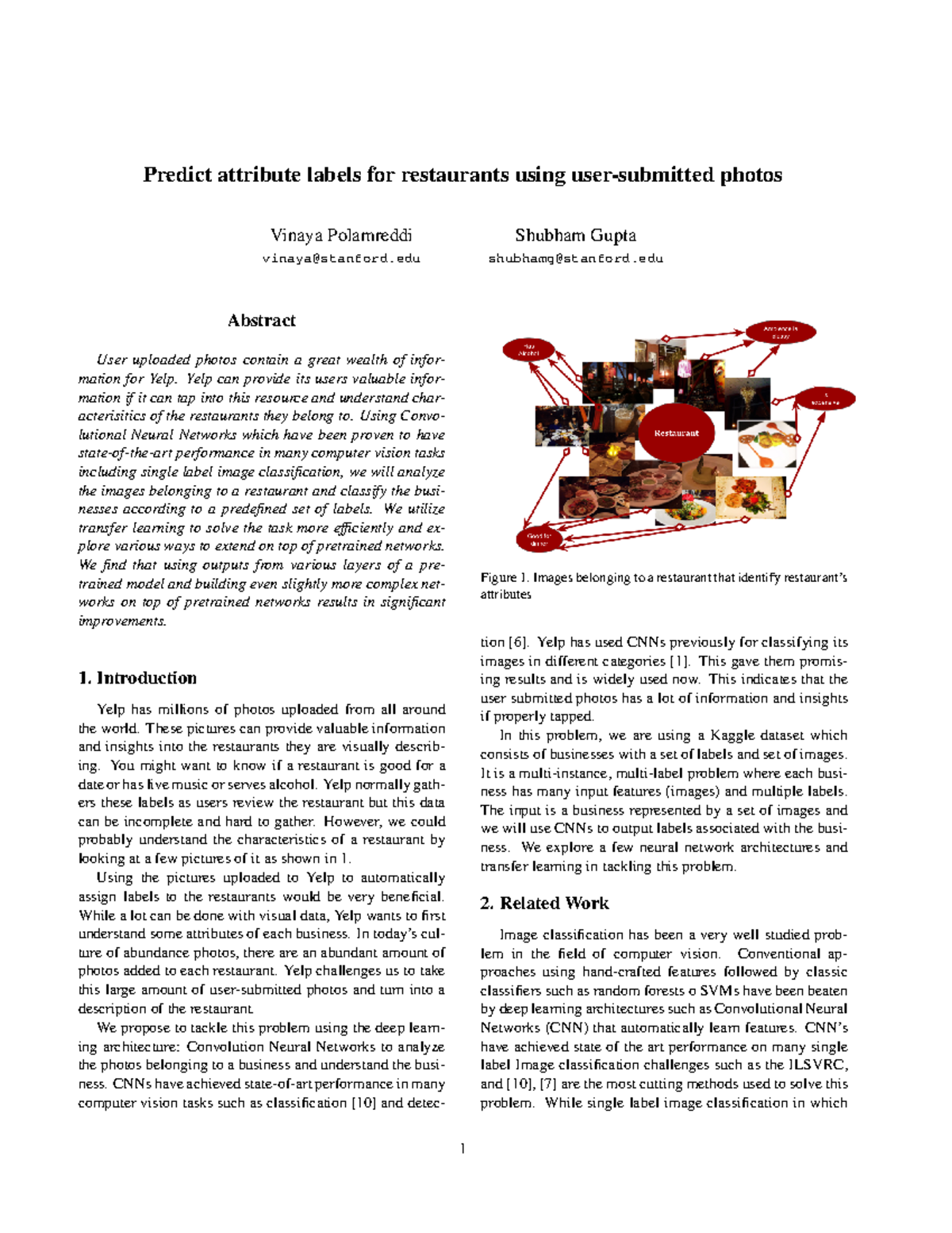 Predict attribute labels for restaurants using user-submitted photos ...