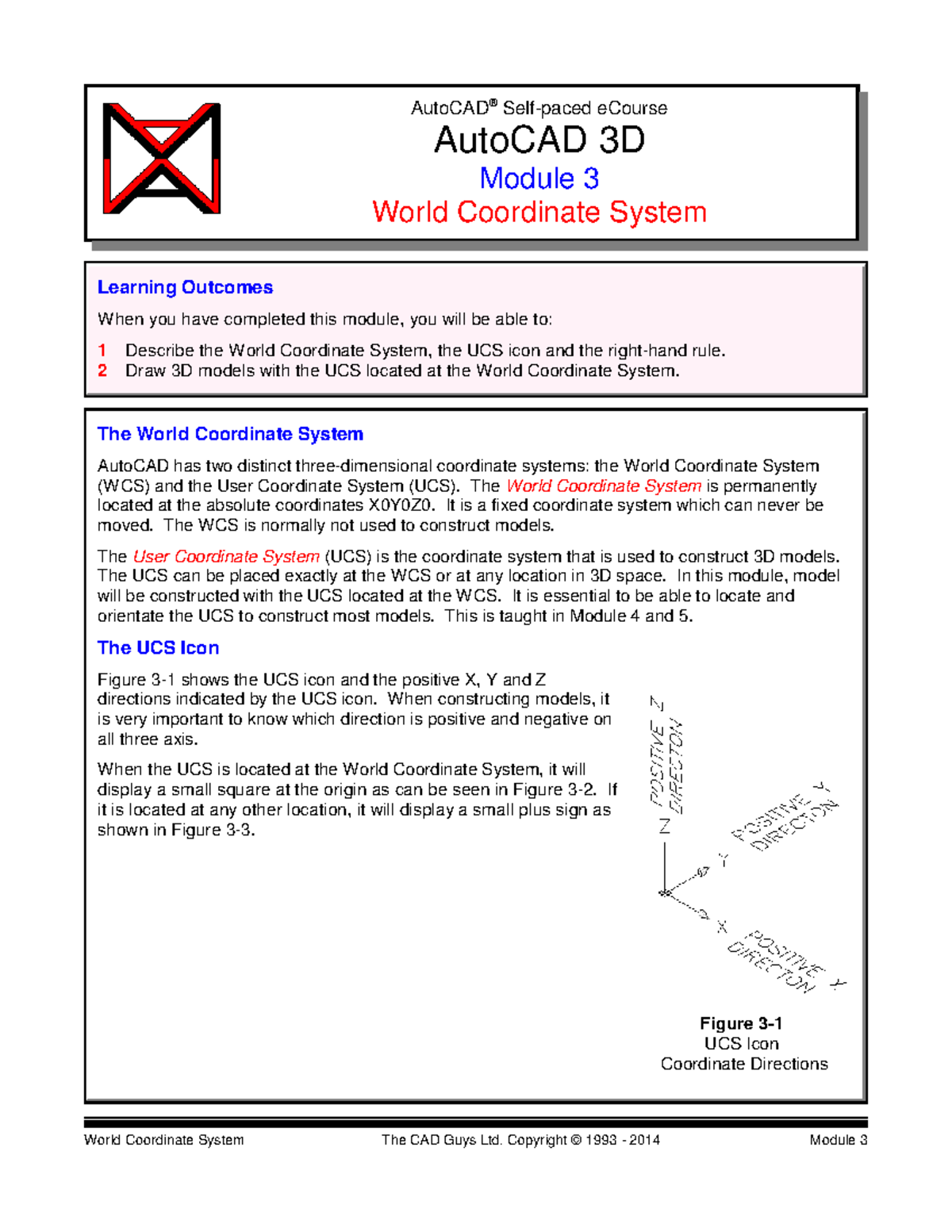 Auto CAD 3D Sample Modules - The CAD Guys - AutoCAD® Self-paced eCourse ...