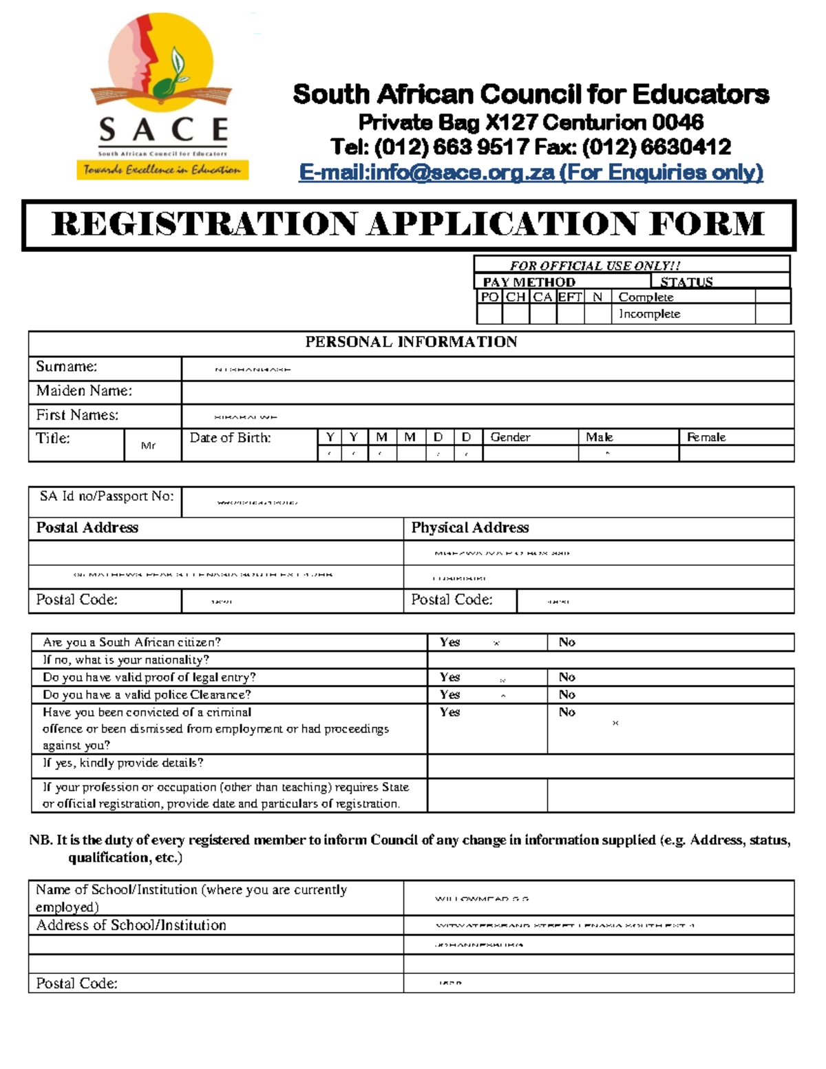 Sace 56612-2016-08-30-NEW SACE APPL FORM -003 - REGISTRATION ...