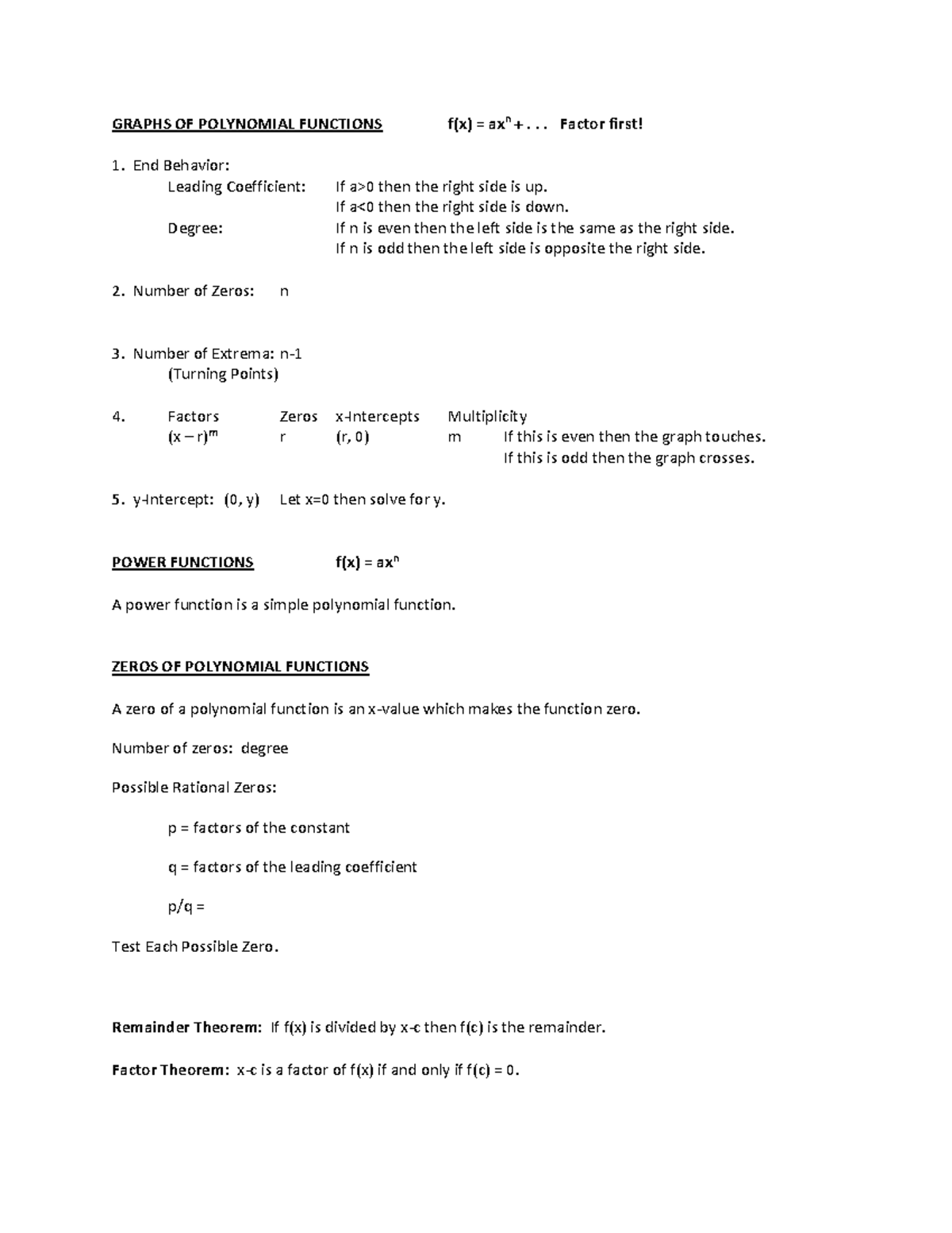Notes Polynomial Functions GRAPHS OF POLYNOMIAL FUNCTIONS F x Axn notes-polynomial-functions-graphs-of-polynomial-functions-f-x-axn