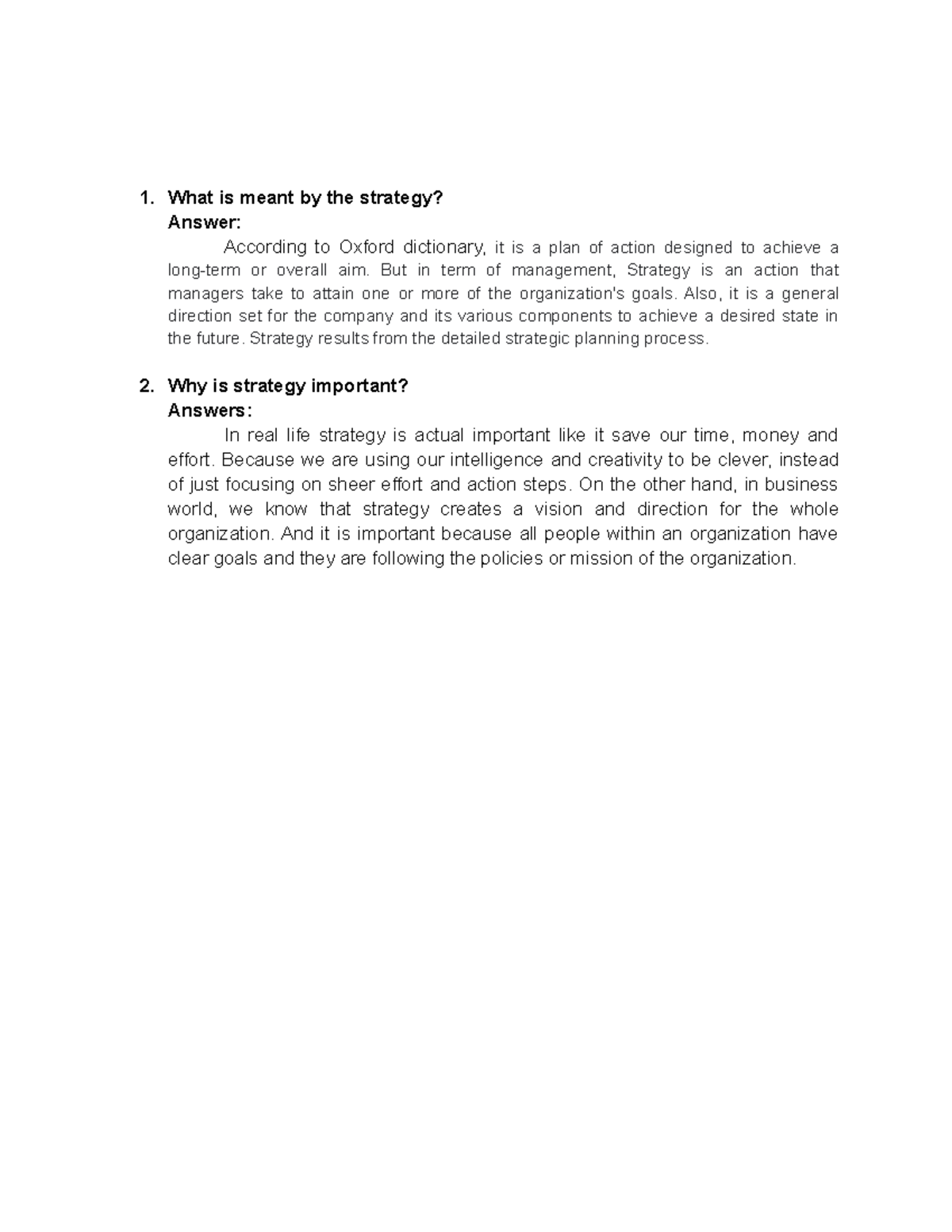 Strategic business analysis - BS in Accounting Information Systems ...