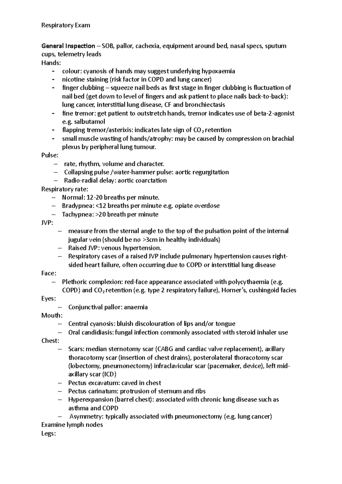 Respiratory Physical Examination OSCE - Respiratory Exam General ...