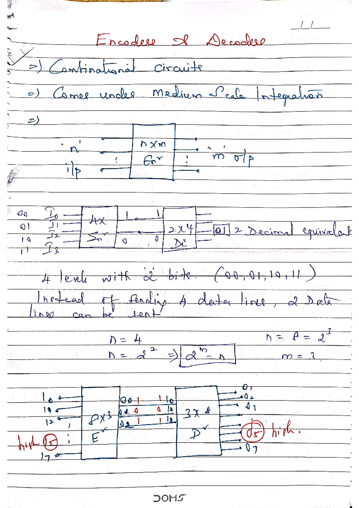 Encoder Decoder WDT - Encoder Decodere 2) Comfinational circuits Comes ...