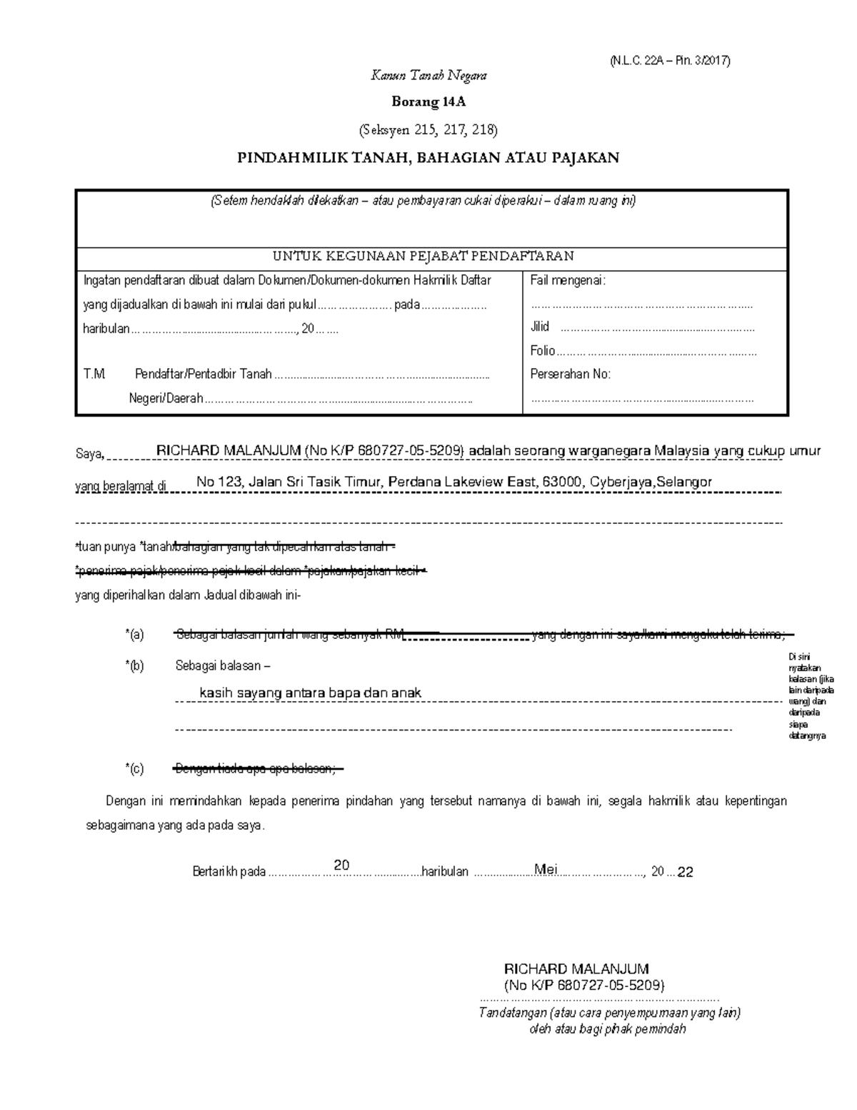 FORM 14A AUG 2022 - Form 14A for the reference - (N.L. 22A – Pin. 3/ ...
