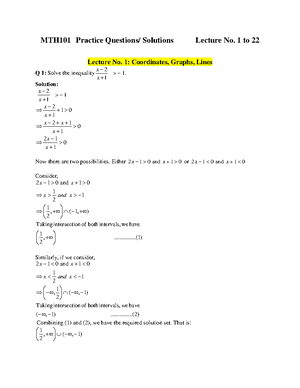 MTH202 Practice Questions 1-45 - Solution File Lecture No 1- Question No 1: Let p be