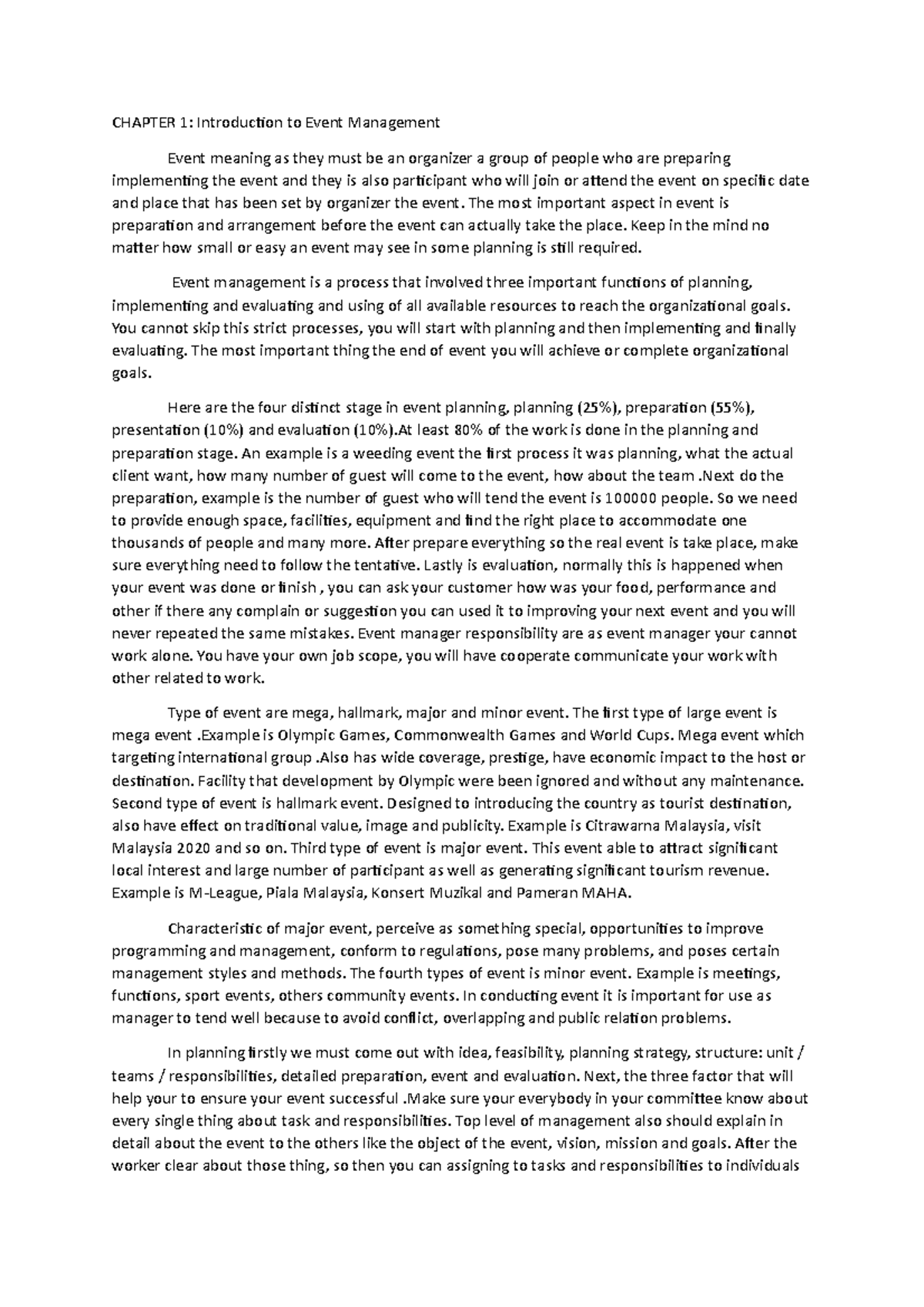 Chapter 1 Sport Managemnt CHAPTER 1 Introduction To Event Management chapter-1-sport-managemnt-chapter-1-introduction-to-event-management