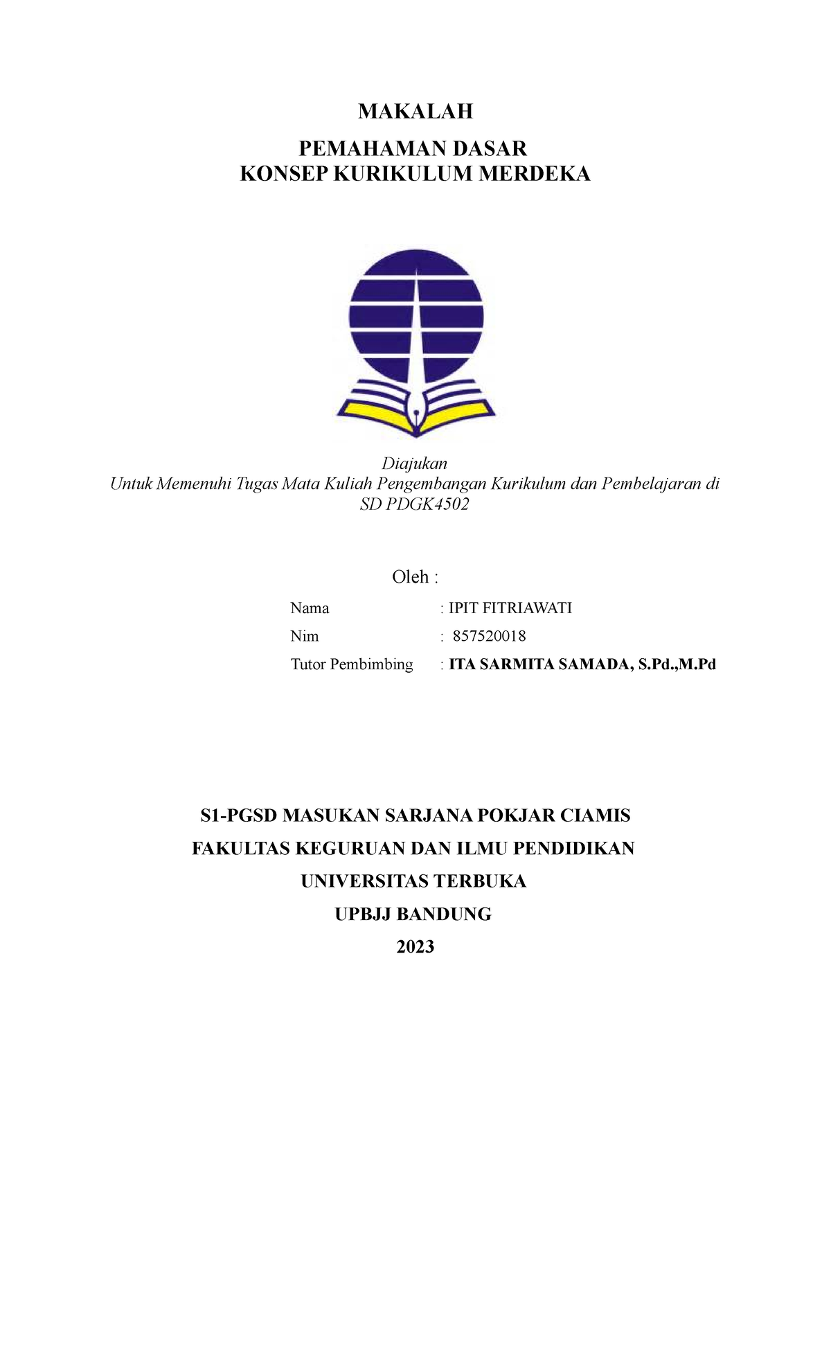 Makalah Ipit Fitriawati 85752001 8 Makalah Pemahaman Dasar Konsep