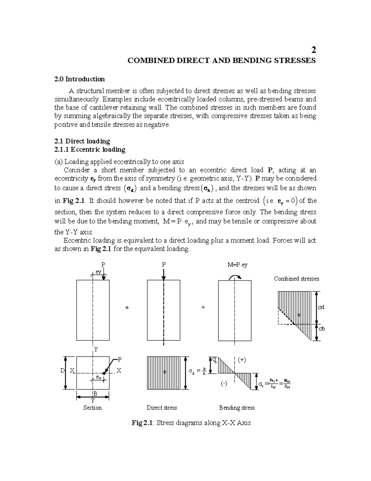 2. Combined Direct AND Bending Stresess 2024 - 2 COMBINED DIRECT AND ...