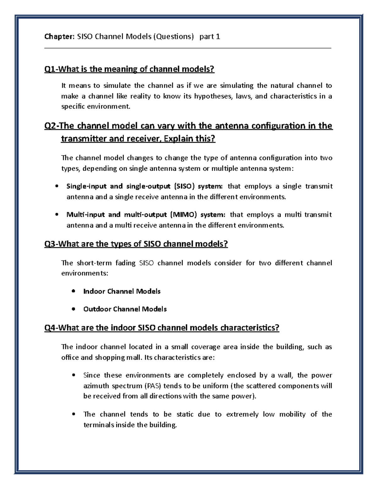 Wireless Communication_Ch2_SISO_Channel Models -part 1_Questions_With ...
