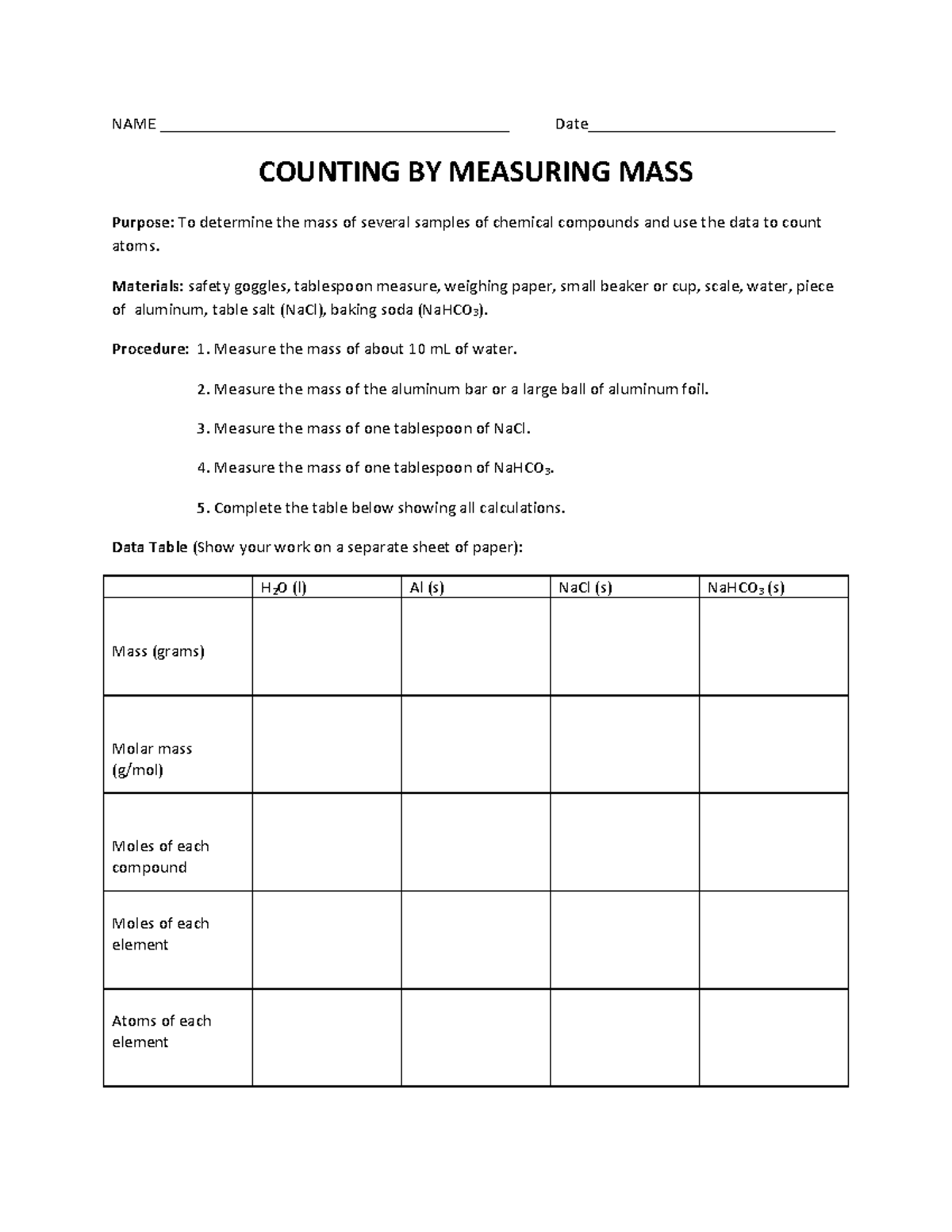 Counting+by+Measuring+Molar+Mass++(8) - NAME ...