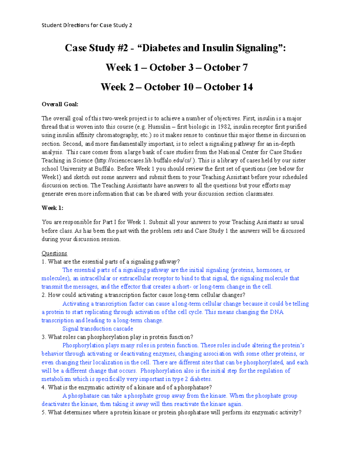 Case Study #2 Part II and III - Student Directions for Case Study 2 ...
