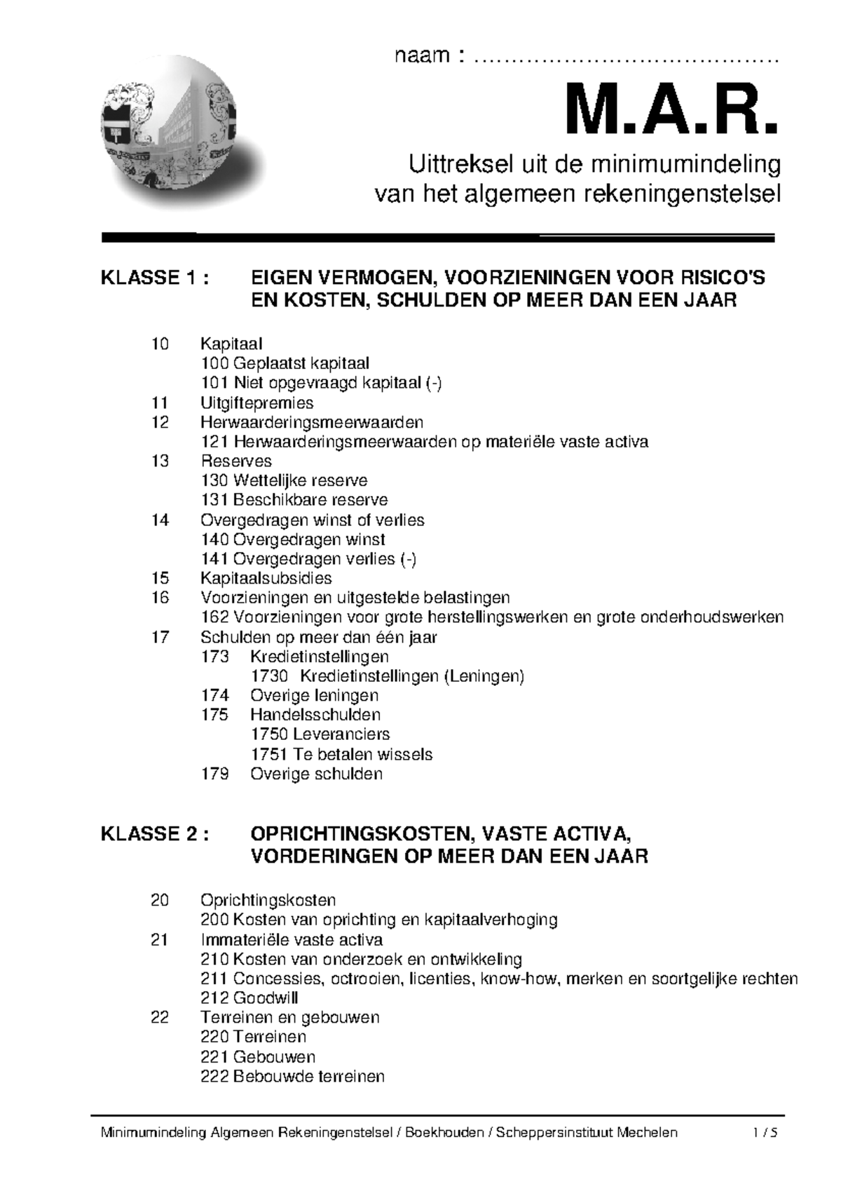 MAR - Het mar om af te printen! - naam ...