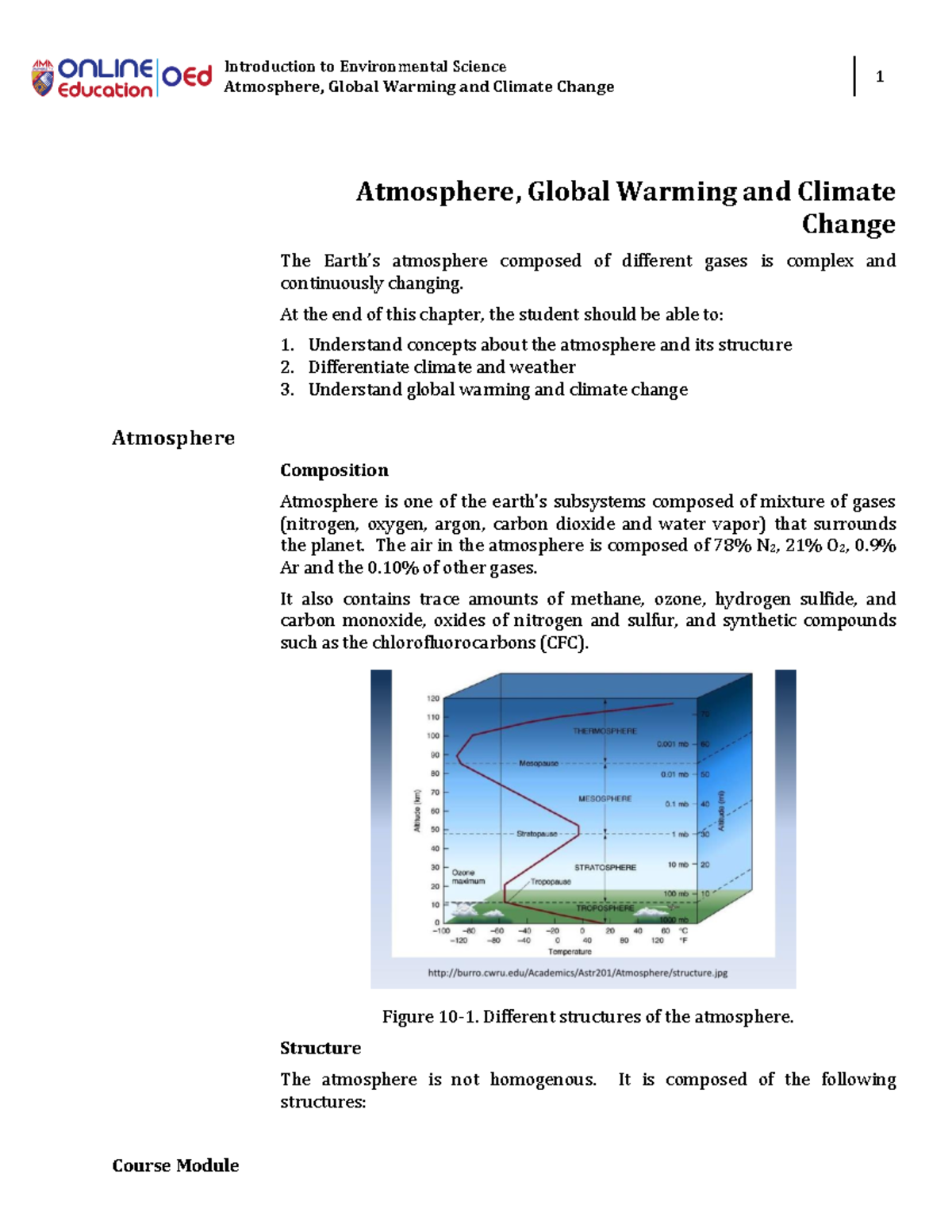 ES8 - cdcd - Introduction to Environmental Science Atmosphere, Global ...