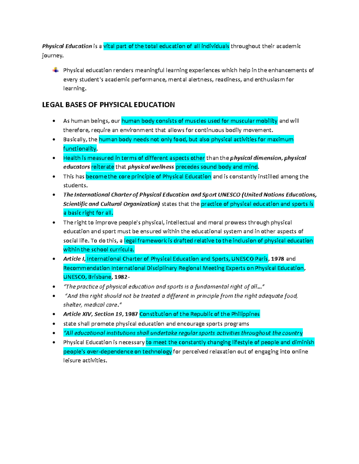 PE Reviewer - Physical Education is a vital part of the total education ...