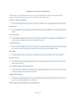Clinical Notes Module 03 Assignment - Module 03 Course Project: Medical ...