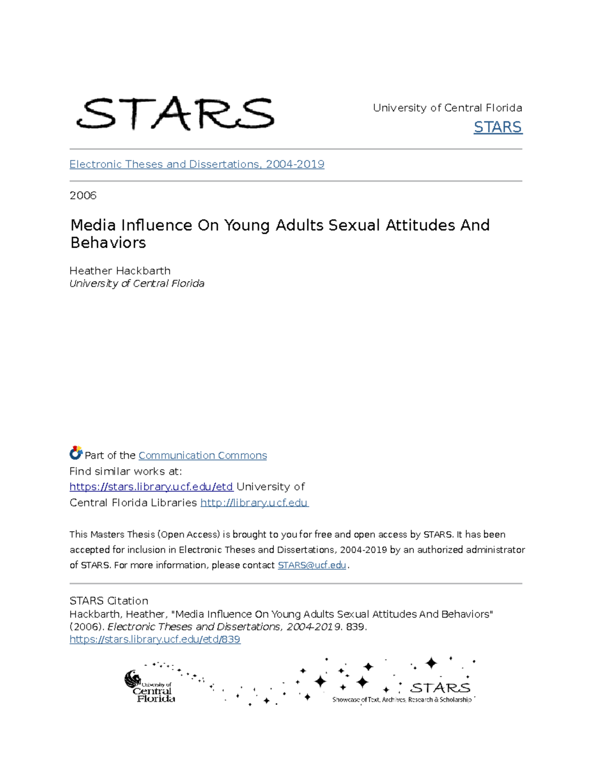 Media Influence On Young Adults Sexual Attitudes And Behaviors ...
