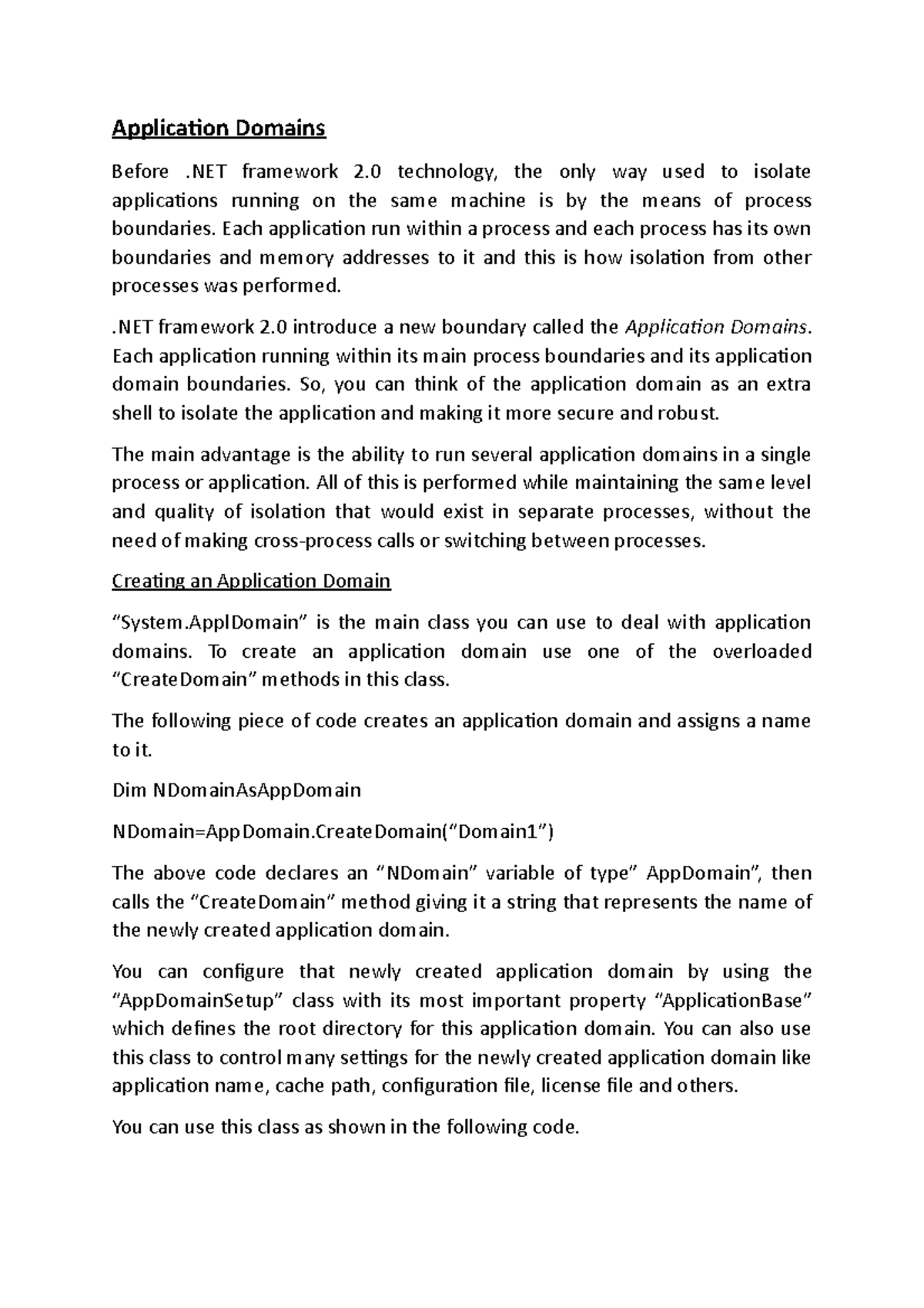 .NET Application Domains - Application Domains Before .NET framework 2 ...