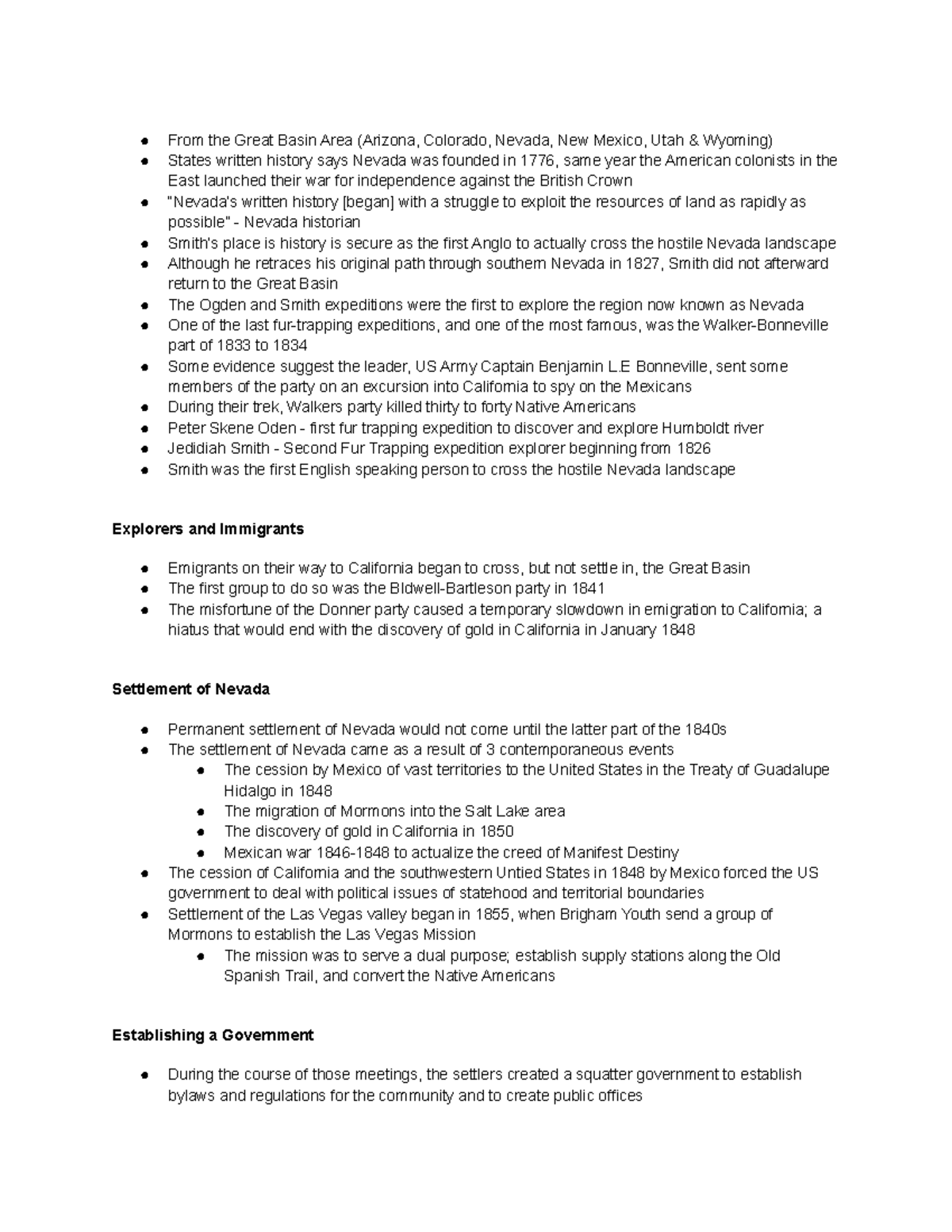 Chapter 1 PSC Notes - From the Great Basin Area (Arizona, Colorado ...
