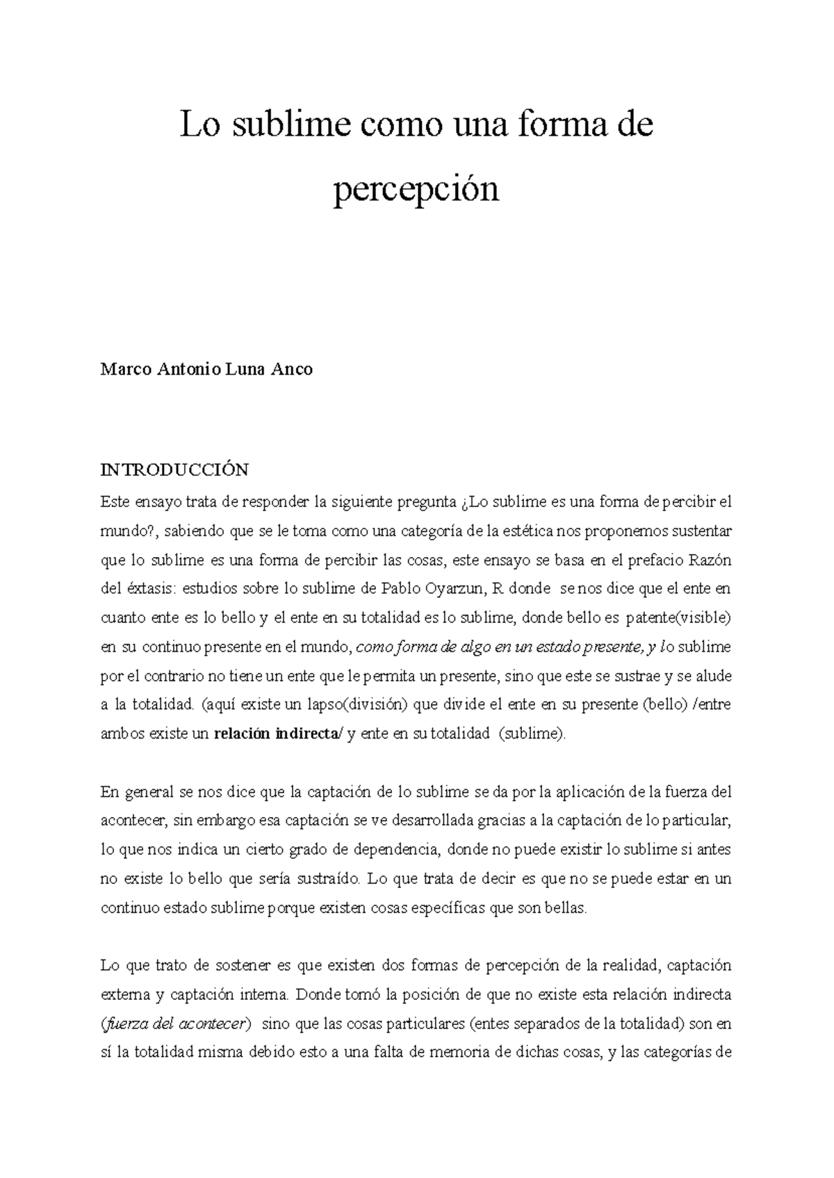 Lo sublime como una forma de percepción - Lo sublime como una forma de ...