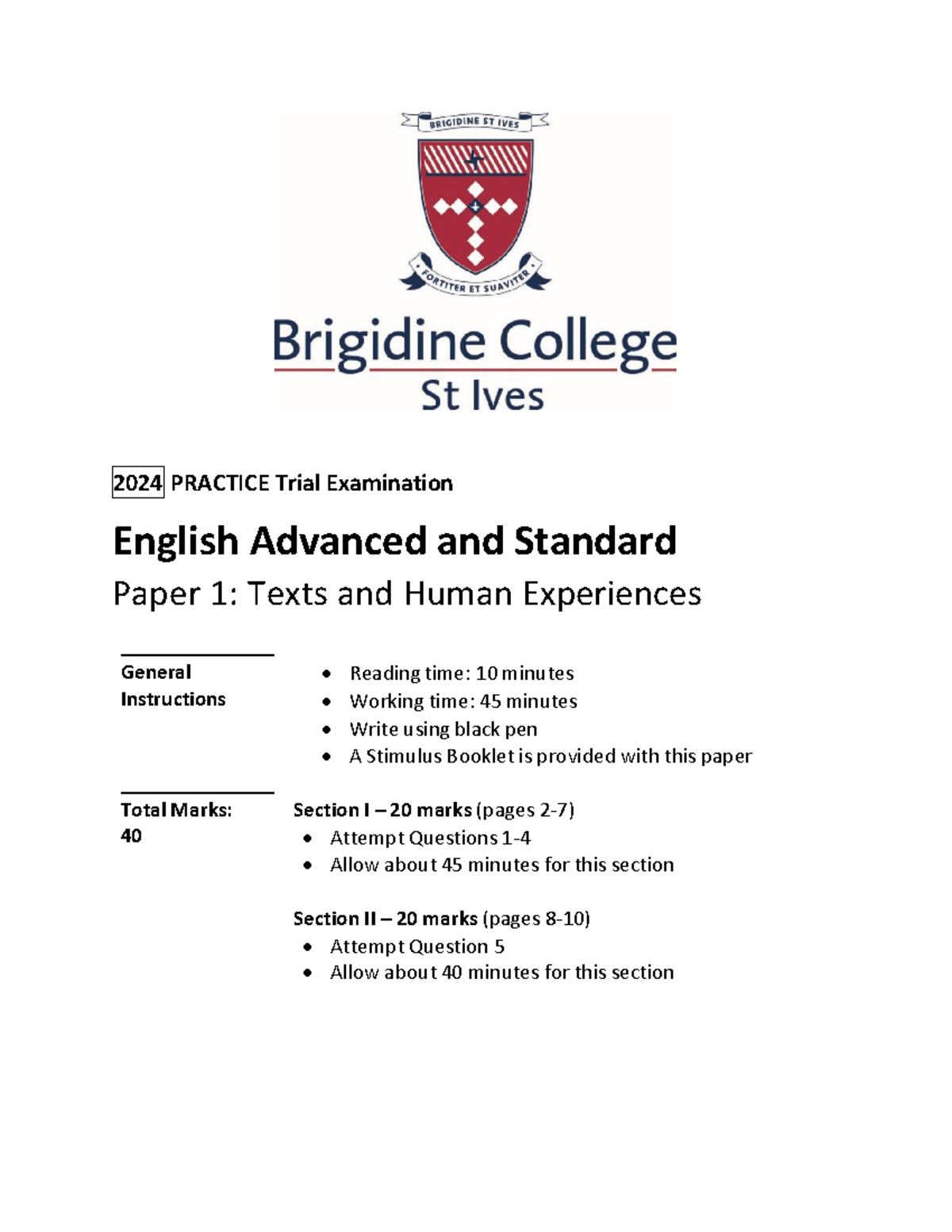 Brigidine Advancedand Std Paper 1Practice Trial 2024pdf - PRACTICE ...
