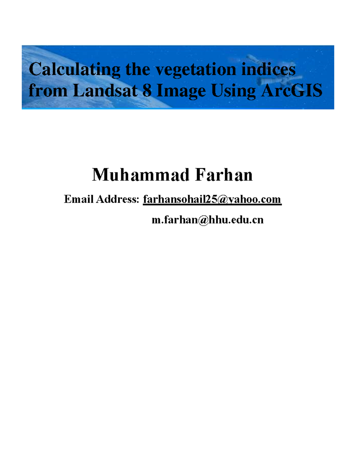 Lab Calculating NDVI Arc GIS - Calculating the vegetation indices from ...
