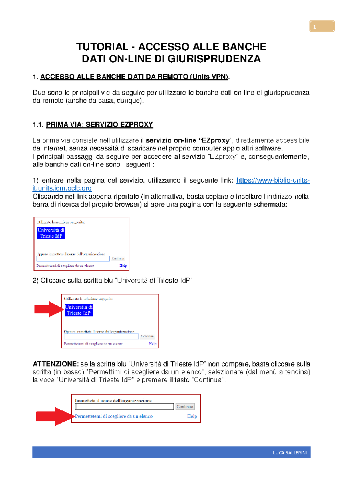 3. Tutorial - Accesso banche dati da remoto - TUTORIAL - ACCESSO ALLE BANCHE DATI ON-LINE DI ...