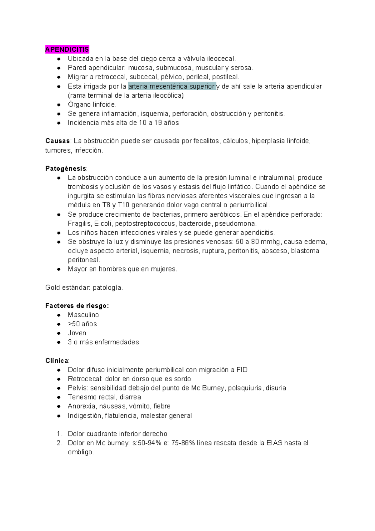 Apendicitis tarea - APENDICITIS Ubicada en la base del ciego cerca a ...