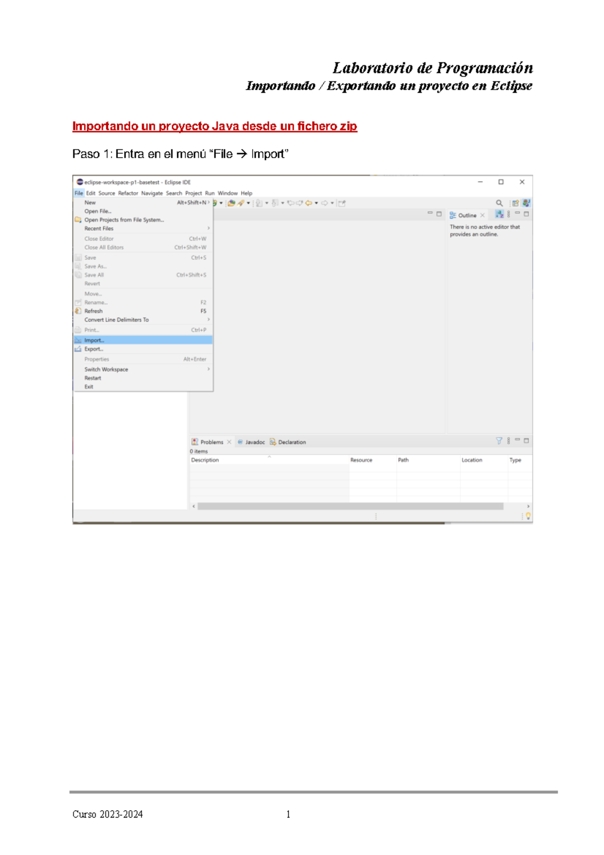 Importar Exportar Proyecto Eclipse - Importando / Exportando un proyecto en Eclipse Importando ...
