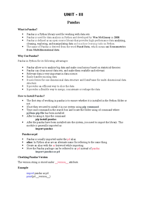 UNIT - III - Python programming - UNIT - III Introduction to NumPy ...