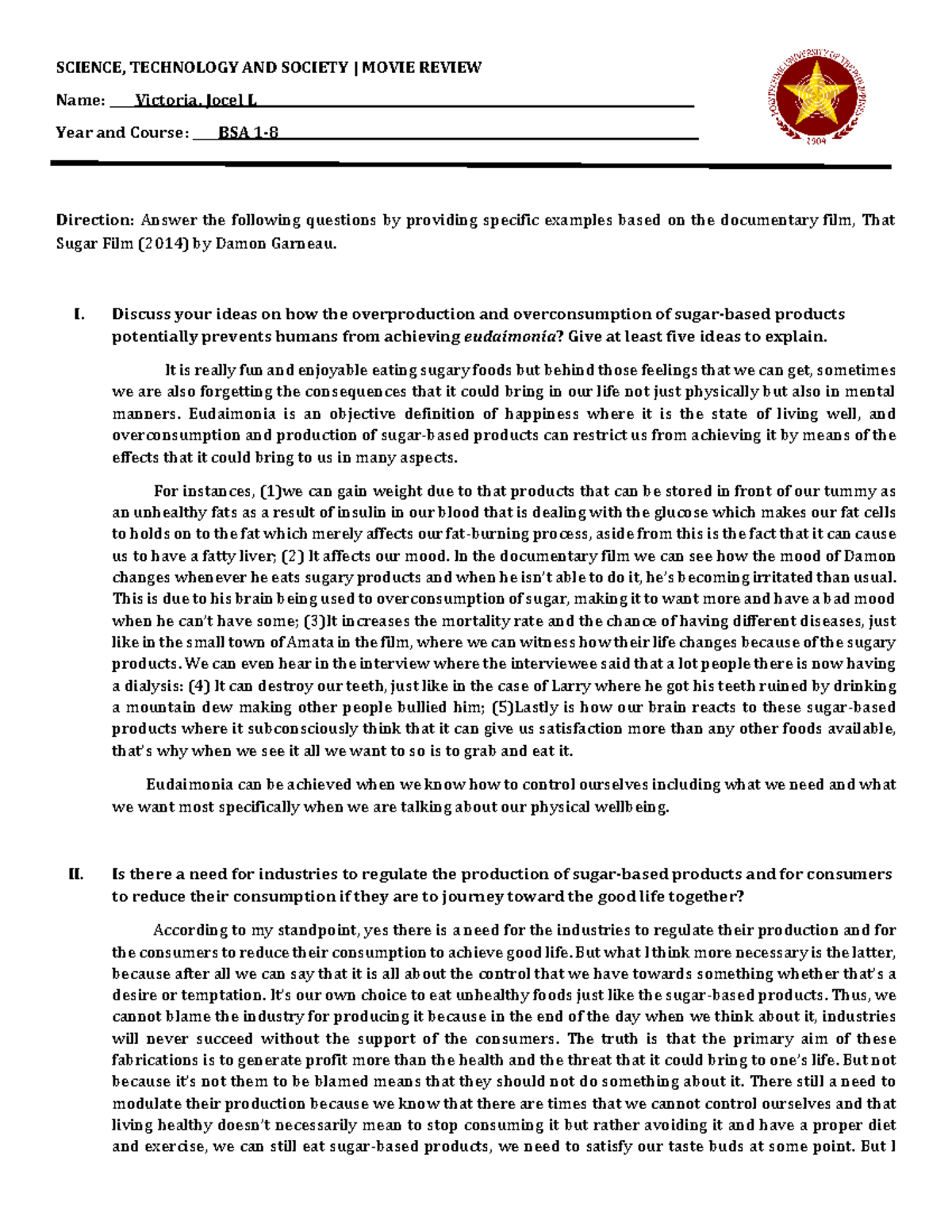 Sugar Film Movie-Review - SCIENCE, TECHNOLOGY AND SOCIETY | MOVIE ...