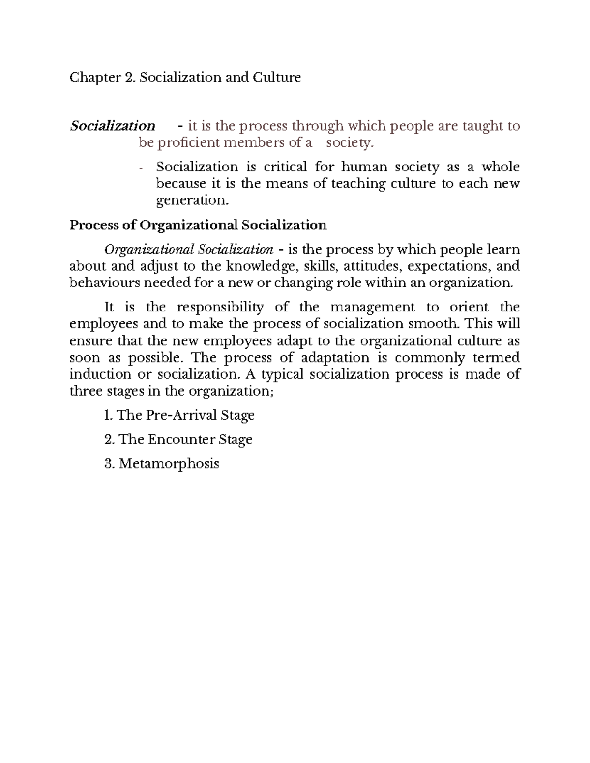Socialization and Culture narrative - Chapter 2. Socialization and ...