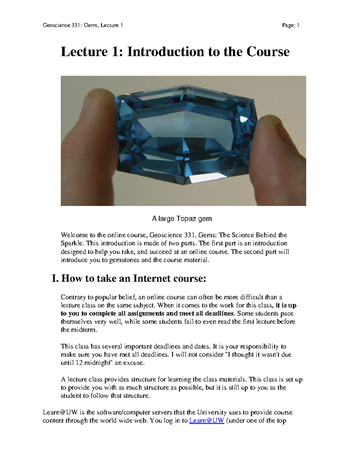 Lecture 1 Gems 331 2018 - Lecture 1: Introduction to the Course A large ...