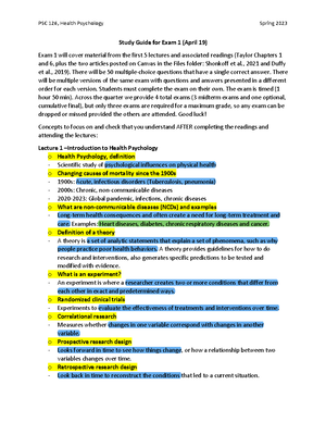 PSC 126 MT 2 Study Guide - Summary Psychology 126 - Exam 2 Study Questions Kinnally Page 1 Name ...