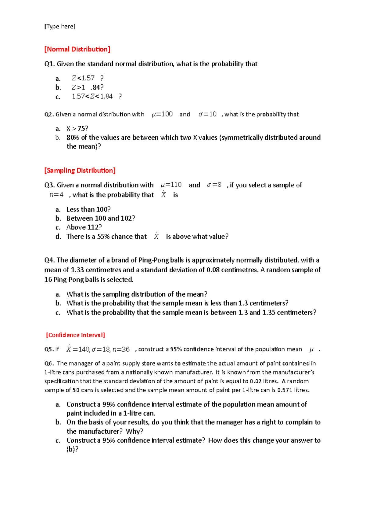 Final Exam Practice Questions - S1 2019 - [Type here] [Normal ...