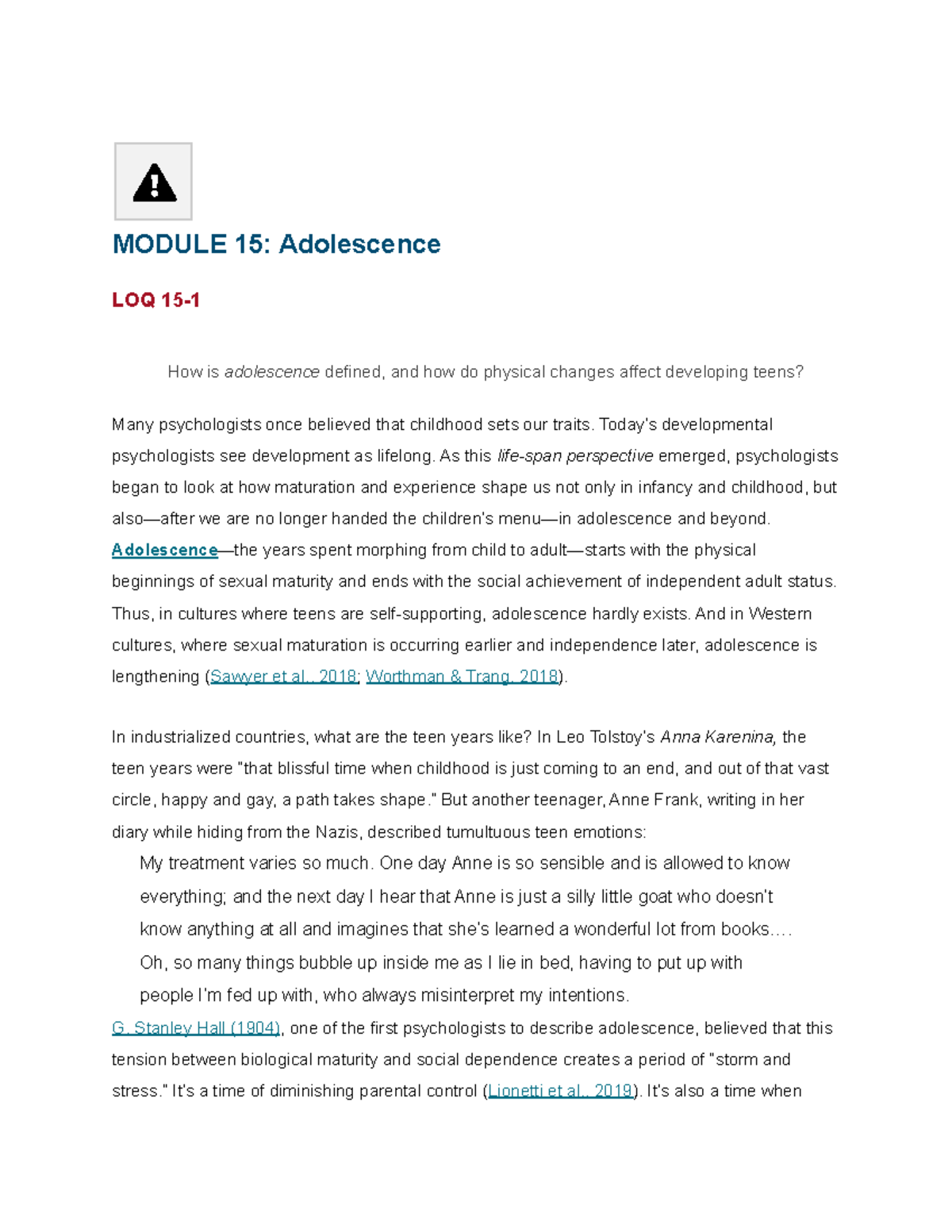 Module 15 Adolescence - Taught by Jared Keeley - MODULE 15: Adolescence ...