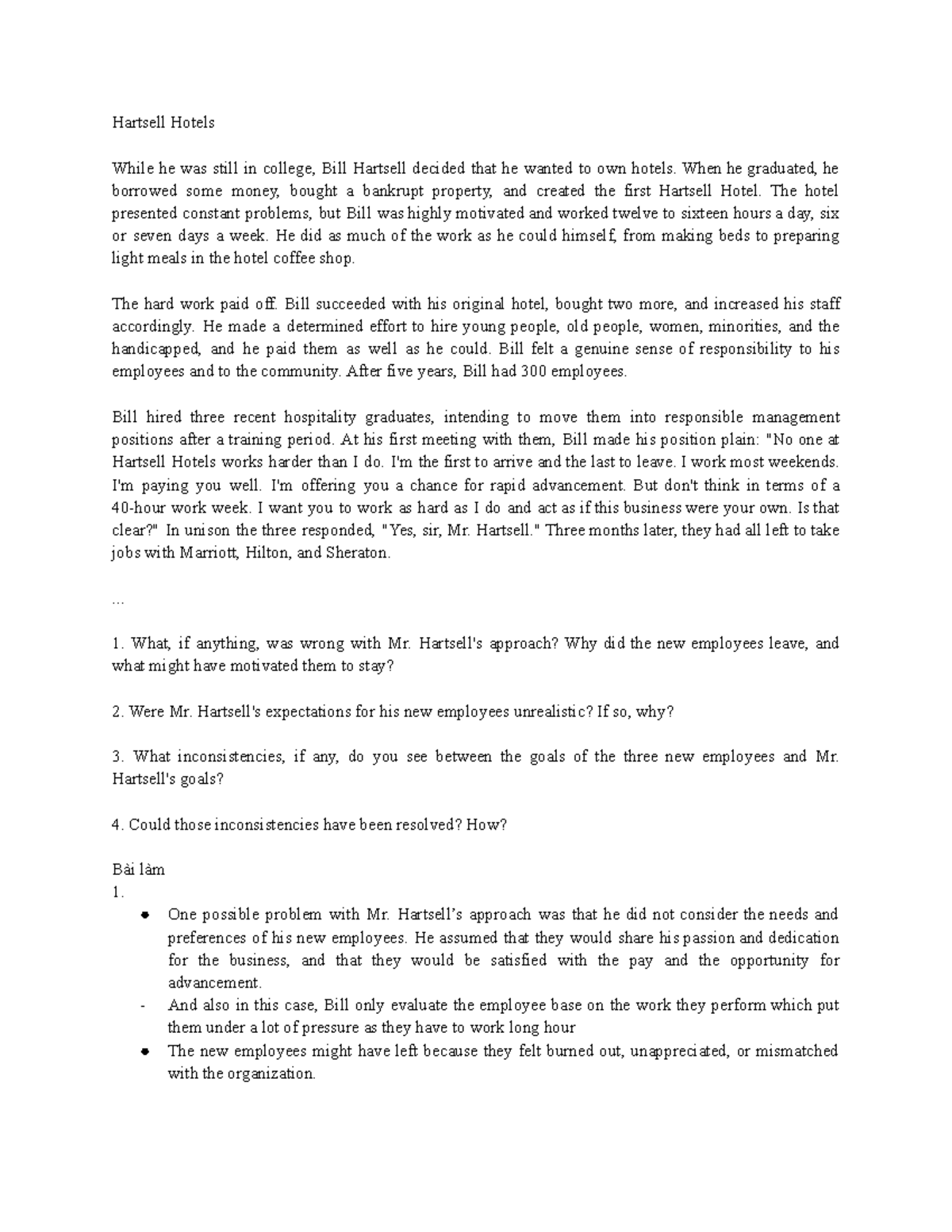 Hartsell Hotel Case - Hartsell Hotels While he was still in college ...