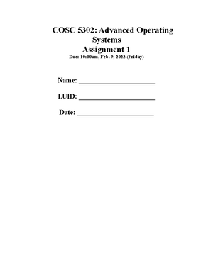 Assignment 5 COSC 5302 - COSC 5302 - Studocu