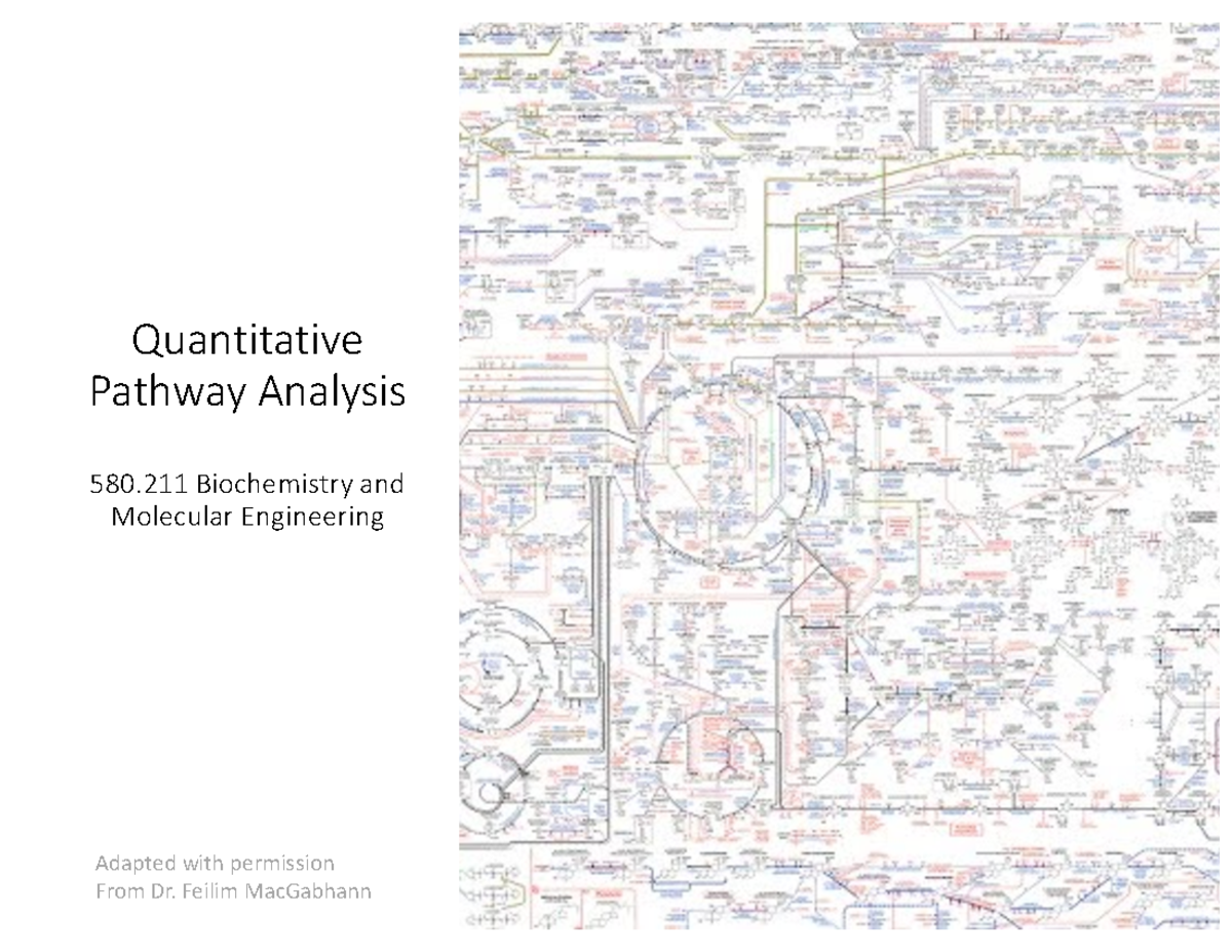 Lecture 10 2020 Mol Eng Pathway Analysis v2 - Quantitative Pathway ...