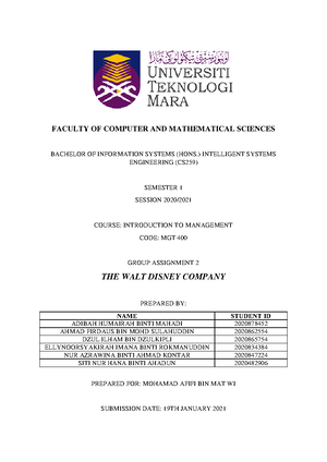 Individual Assignment MGT400 - Table of Contents - Studocu
