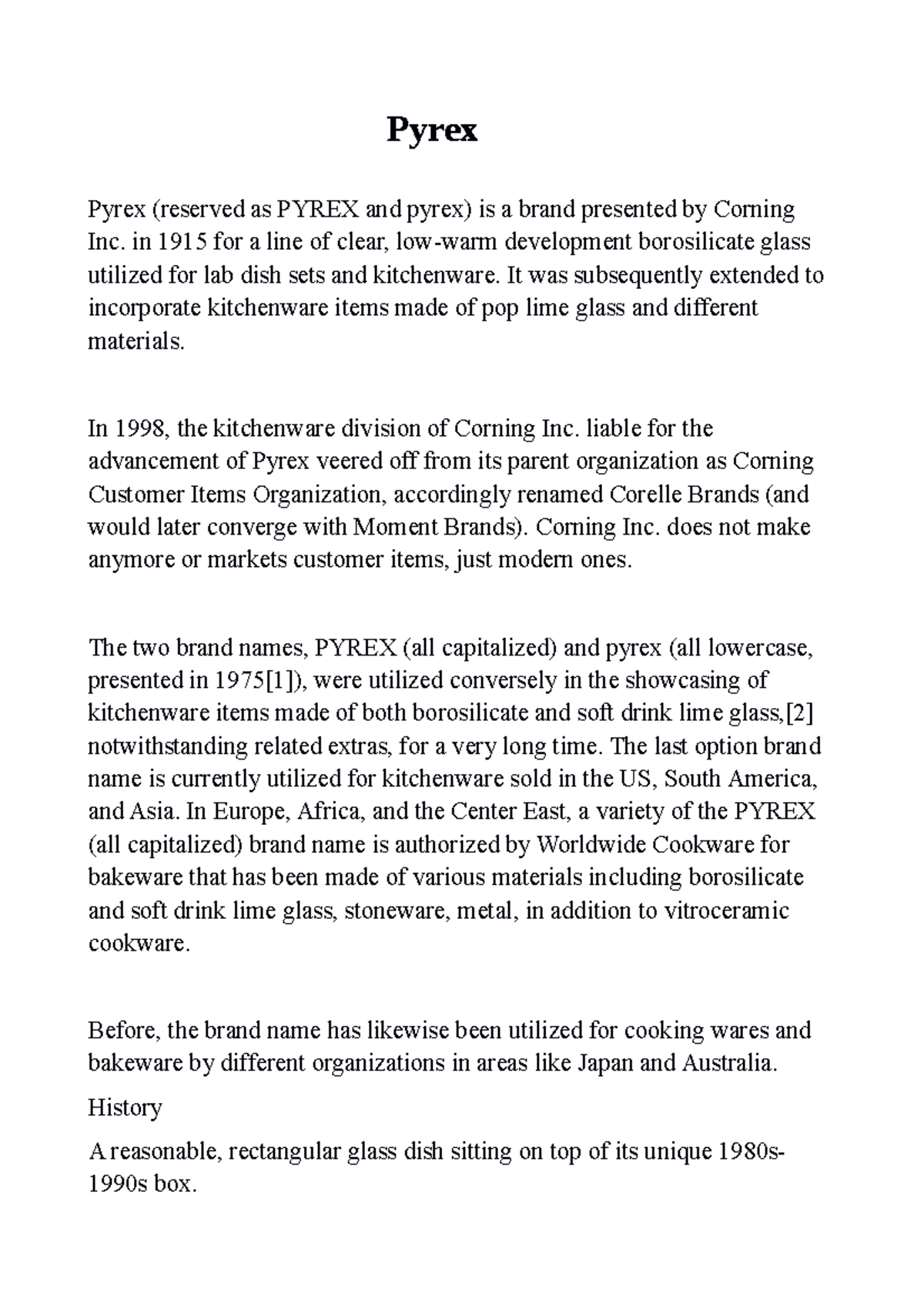 Pyrex - IFAH - Pyrex Pyrex (reserved as PYREX and pyrex) is a brand ...