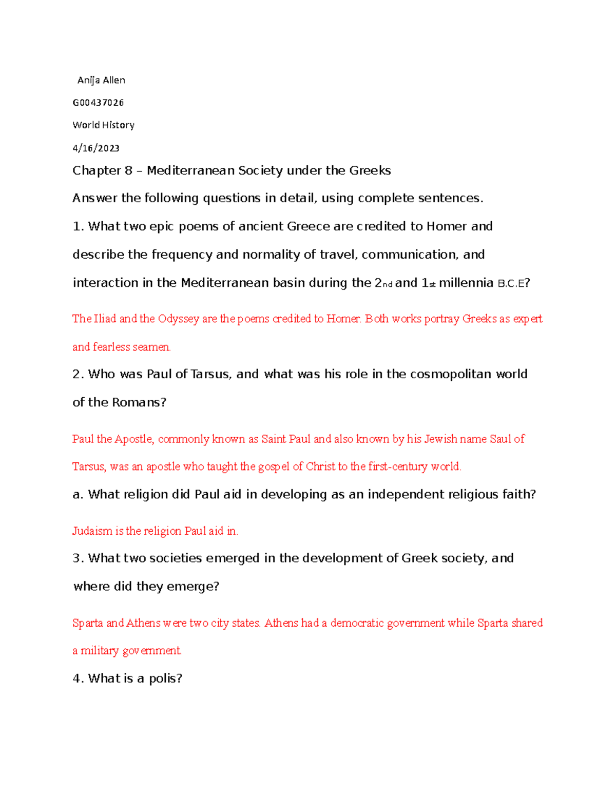 World History 8 - ;;.. - Anija Allen G World History 4/16/ Chapter 8 ...