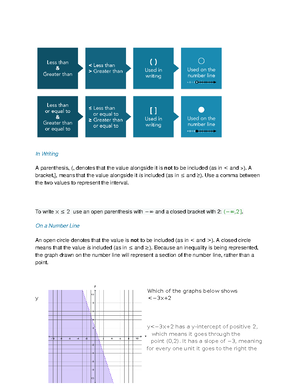 Module 3.3 Graphing and Solving Inequalties - MATH 1100 - Inequalities X