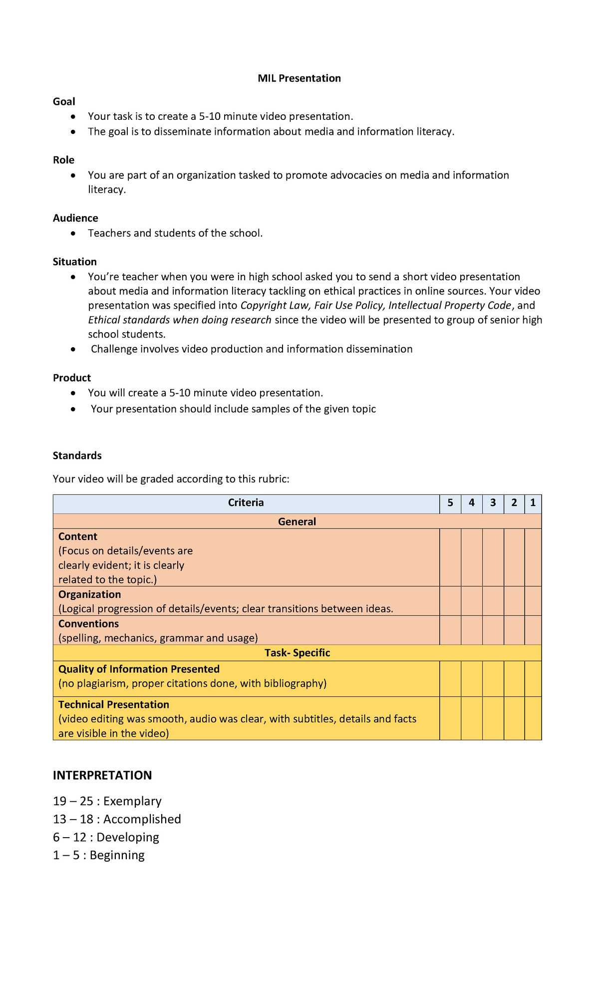 Perfromance-TASK-1 - Para maka download lang ako - MIL Presentation ...