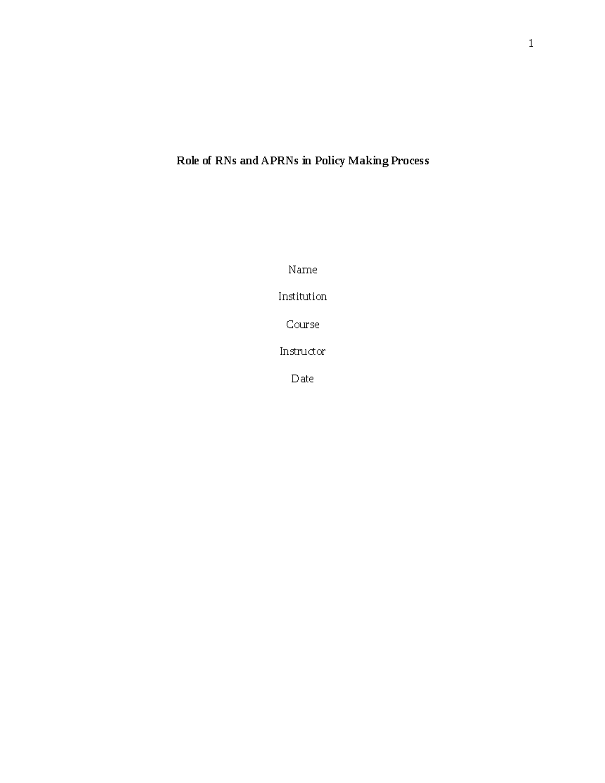 Nurs 6052 - paper is on the role of APRN - Role of RNs and APRNs in ...