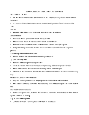 HIV AIDS Notes - MURANG’A UNIVERSITY OF TECHNOLOGY UNIT: HIV/AIDS This ...