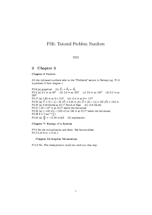 FSK116 Problems Chpt 5 - Memo - FSK: Tutorial Problem Numbers 2024 5 Chapter 5 Chapter 5: Laws ...