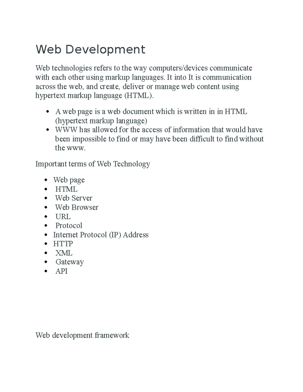 Web Development presentatation info - Web Development Web technologies ...