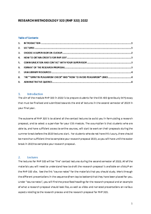 Rrllb assignment 1 draft - RHP 320 - UP - Studocu